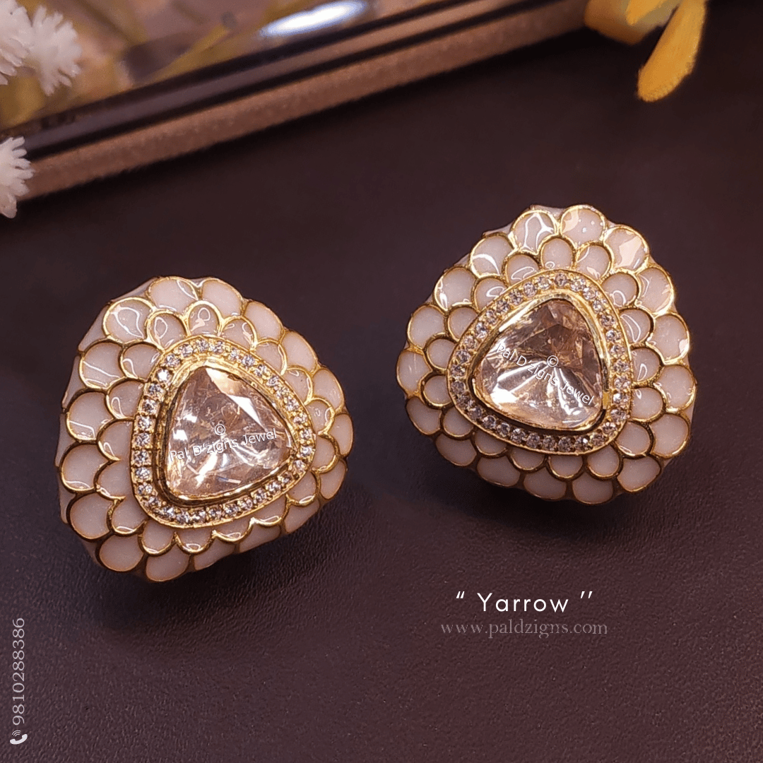 Yarrow moissanite polki stud