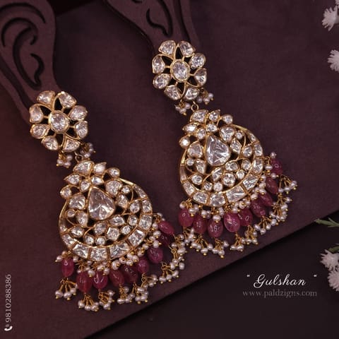 Gulshan moissanite polki earrings