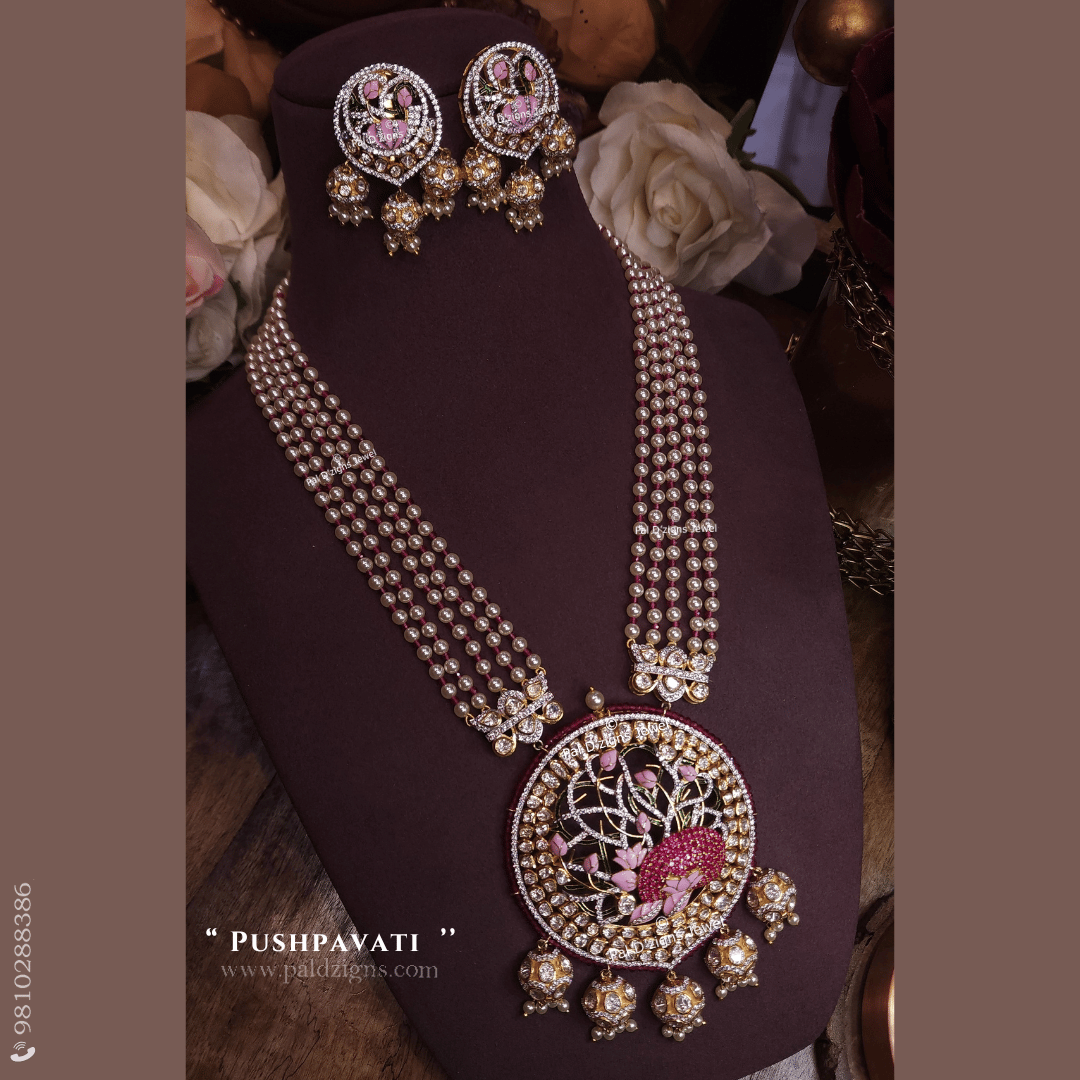 Pushpavati moissanite polki pendant set
